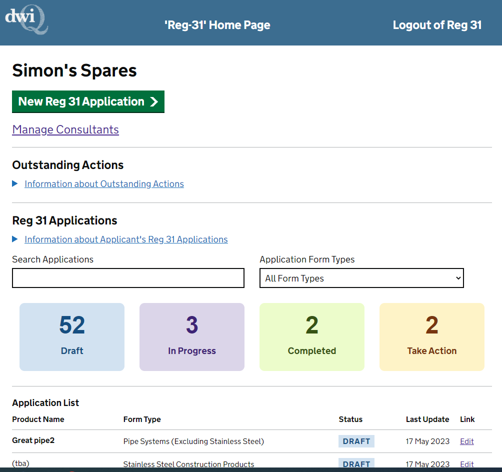 Online Application and Portal Process (Advice Sheet 12) - Drinking Water Inspectorate
